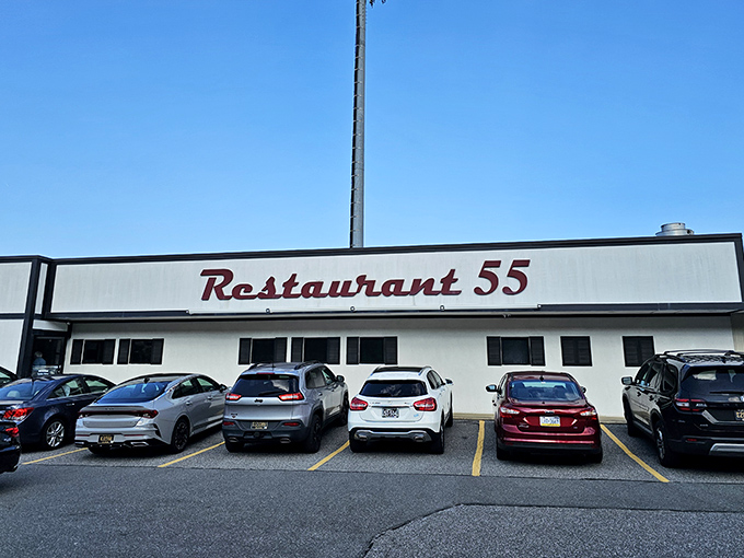 The unassuming storefront of Restaurant 55 in Dover hides culinary treasures within. Like finding a diamond in a strip mall setting.