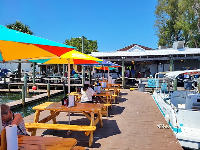 The unassuming entrance to seafood paradise. No fancy signage needed when the fish speaks for itself.