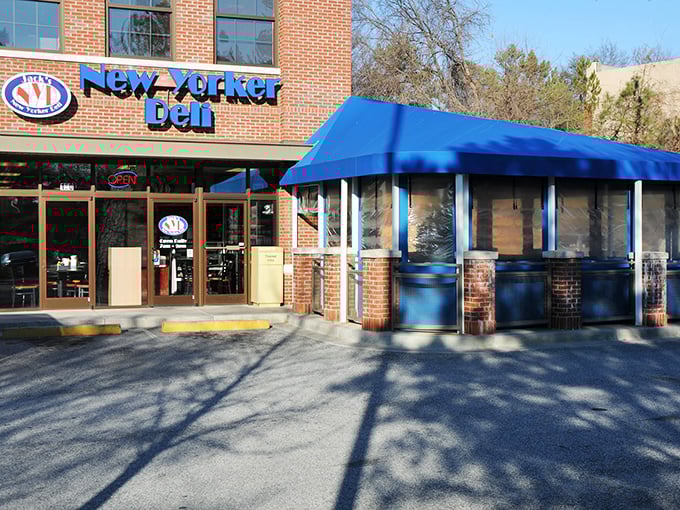 That iconic blue awning isn't just a canopy&mdash;it's a beacon for sandwich lovers across Atlanta signaling that proper New York deli goodness awaits.-