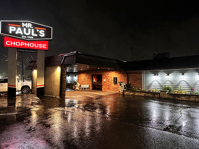 The iconic neon sign of Mr. Paul's has been welcoming hungry Michiganders since 1968, a beacon of culinary constancy on Groesbeck Highway.