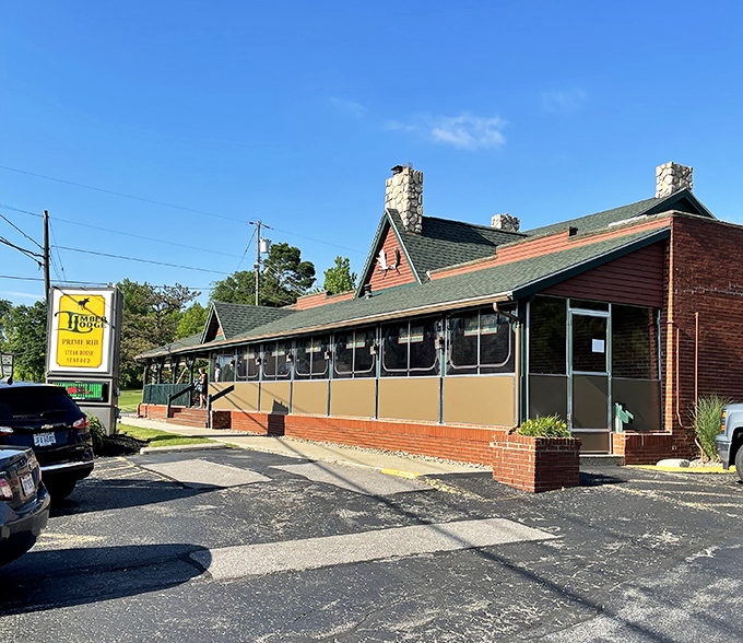 The unassuming exterior of Timber Lodge hides culinary treasures within, like finding a diamond mine disguised as a garden shed.