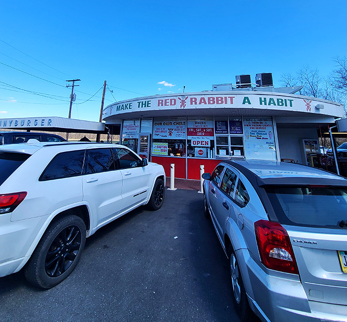 The time machine disguised as a drive-in restaurant. Red Rabbit's iconic "BUNNYBURGER" sign has been beckoning hungry travelers since 1964.