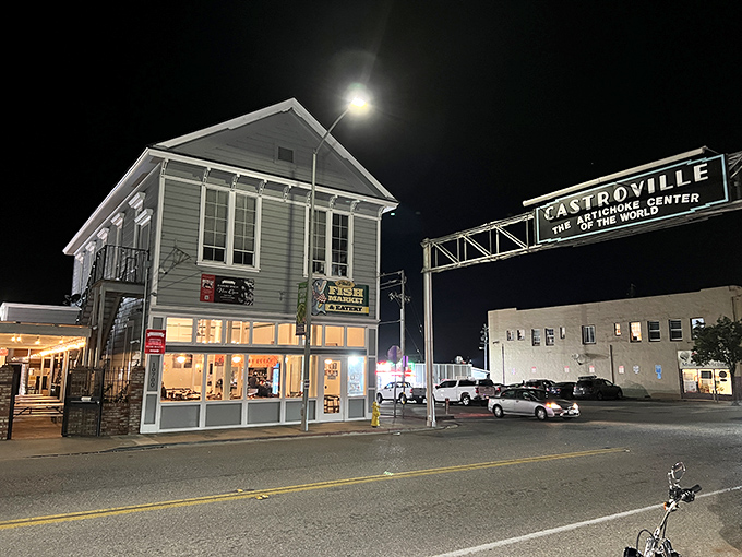 The unassuming blue exterior of Phil's Fish Market & Eatery stands like a salty sea captain &ndash; weathered, unpretentious, and hiding treasures within.