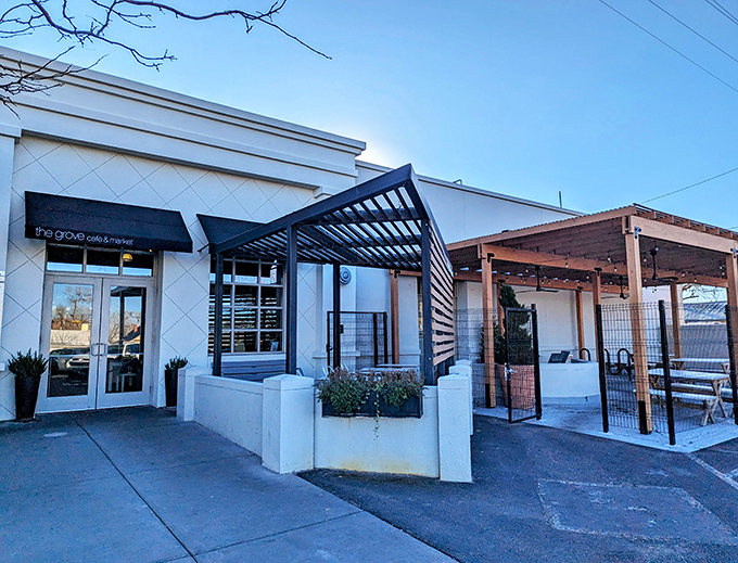 The Grove's unassuming exterior hides culinary treasures within, like finding a Michelin star restaurant disguised as your favorite aunt's house.