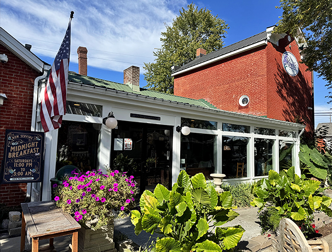 Americana perfected: A brick facade, welcoming porch, and vibrant flowers make Monell's exterior as inviting as your favorite aunt's house&mdash;but with better food.