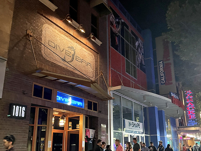 The unassuming brick exterior of Dive Bar belies the underwater fantasy waiting inside. Like finding Narnia in a wardrobe, but wetter.