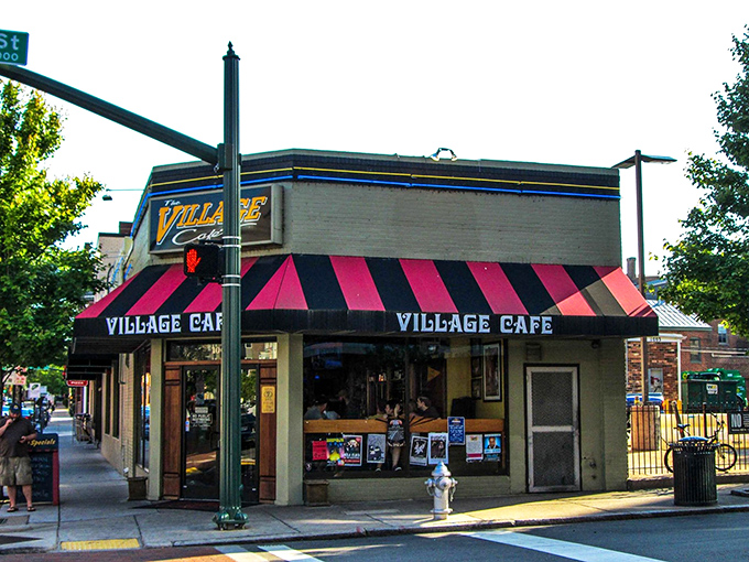 The corner spot that launched a thousand breakfast dreams. Village Cafe's iconic exterior stands like a beacon of hope for the hungry masses of Richmond.