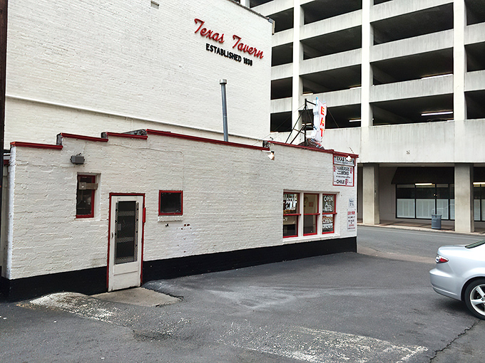The iconic white brick facade of Texas Tavern has been beckoning hungry Roanokers since 1930, its vintage sign a beacon of comfort food salvation.