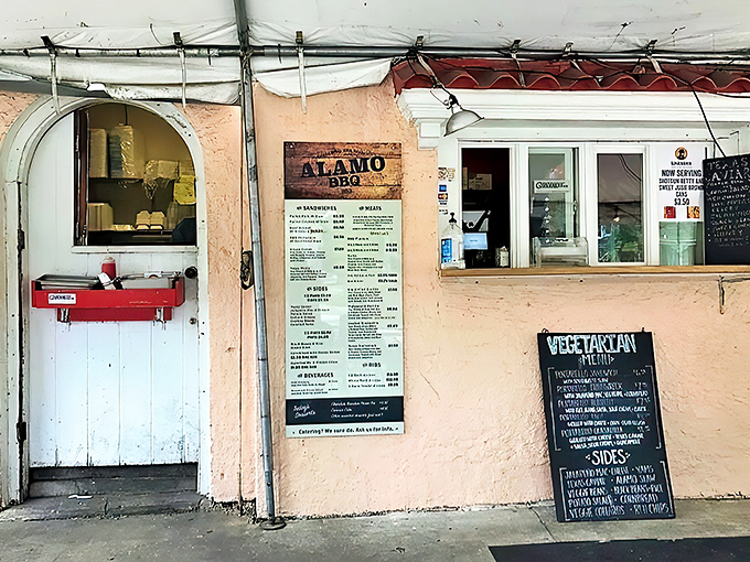 The unassuming exterior of Alamo BBQ looks like a beacon for smoke-seekers in Richmond's Church Hill neighborhood. BBQ paradise doesn't need fancy digs.