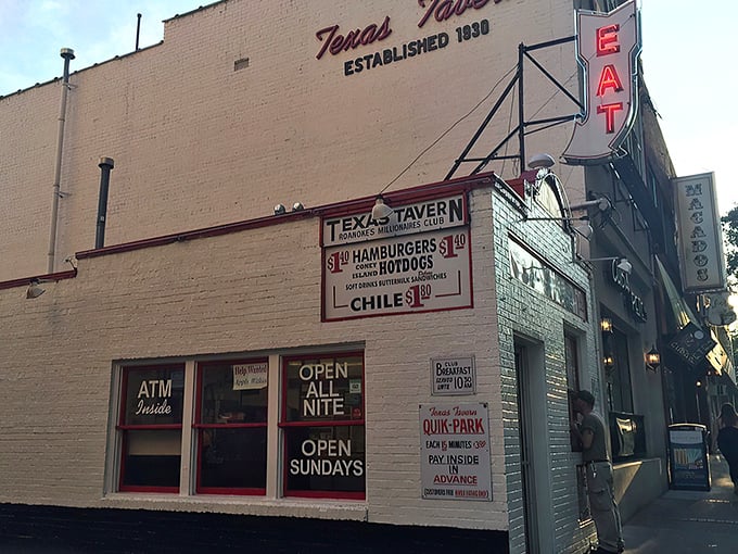 The iconic white brick facade of Texas Tavern has been beckoning hungry Roanokers since 1930, its vintage neon sign a beacon of comfort food salvation.