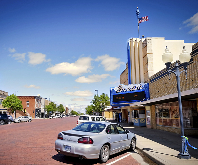 Downtown Russell's brick streets and historic facades transport you to simpler times, while that impossibly blue Kansas sky promises adventure around every corner.