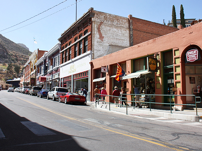 Bisbee's Main Street looks like a movie set where the Wild West met Art Deco and decided to throw a block party together.