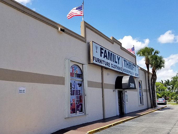 Three palm trees stand sentinel outside Family Thrift Store's unassuming exterior &ndash; Florida's version of "Open Sesame" to a treasure cave within.