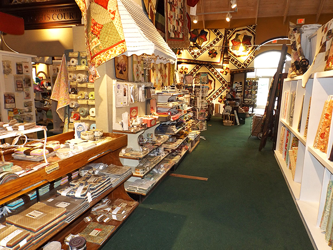 The notions section offers more specialized tools than a surgeon's kit, proving that serious quilting requires serious equipment.