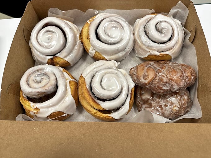 The apple fritter: where fruit technically makes an appearance, allowing us to pretend we're making healthy choices.