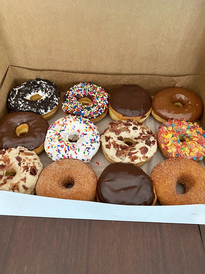 A treasure chest of fried dough that transforms "I shouldn't" into "I absolutely must" with glazed persuasion.