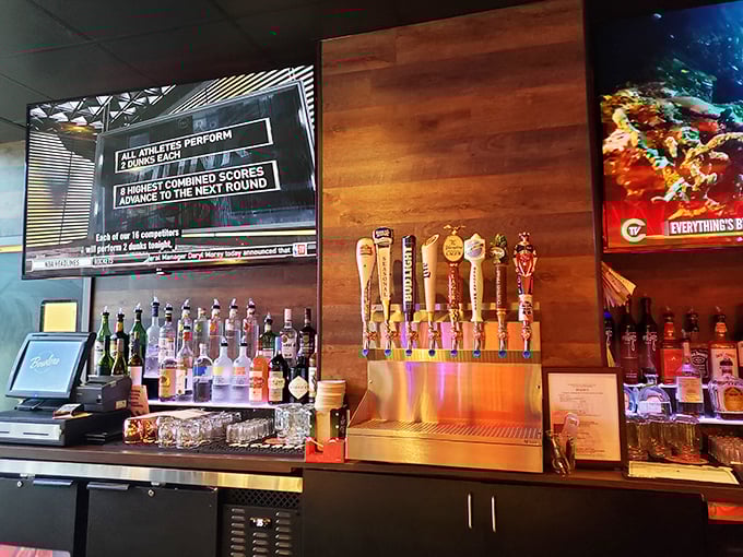 The well-stocked bar ensures your spirits stay high even when your bowling score doesn't, with screens to catch the game between frames.