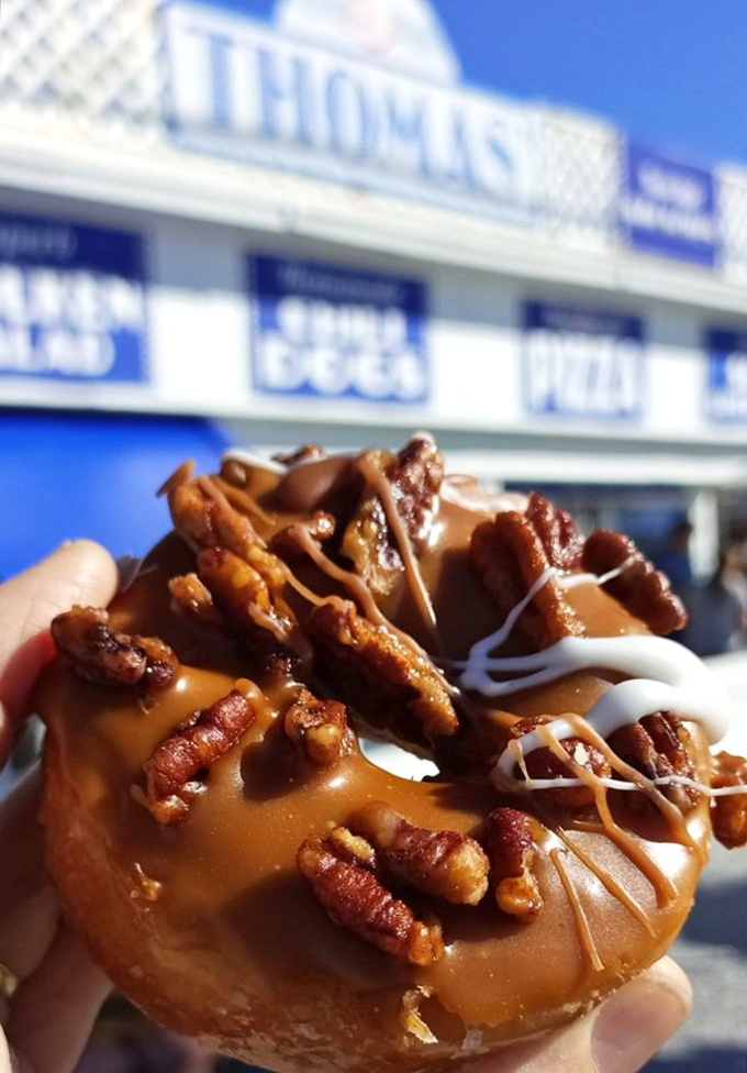 Caramel, pecans, and drizzled white chocolate&mdash;this isn't a donut, it's edible jewelry. Southern elegance in handheld form.