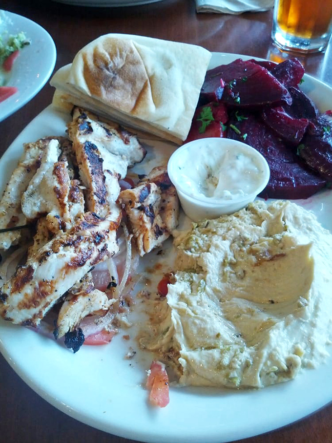 Grilled chicken, roasted beets, and hummus &ndash; the Mediterranean trinity that makes you wonder why you ever ate anything else.