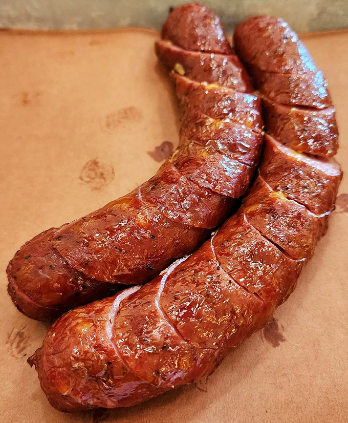 These sausages glisten with promise and possibility. The snappy casing barely contains the juicy, spicy interior&mdash;nature's perfect meat delivery system.