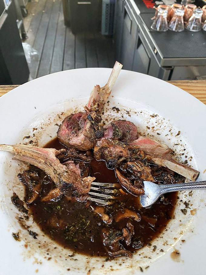 Lamb chops so perfectly frenched they could teach etiquette classes. That reduction sauce? It's what your gravy dreams of becoming when it grows up.