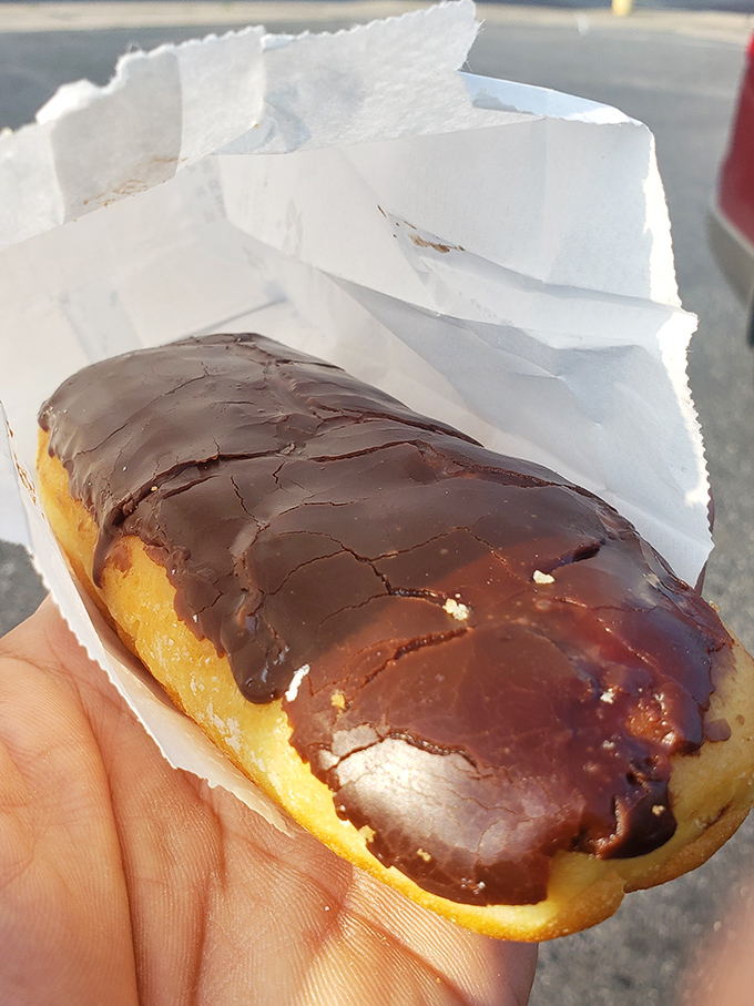 This chocolate-topped long john isn't just a donut&mdash;it's a commitment. One that you'll never regret making.