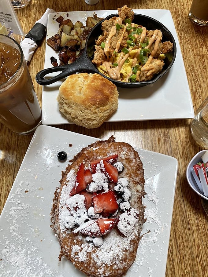 Breakfast indecision solved: savory fried oysters meet sweet French toast. It's like breakfast and brunch had a beautiful baby.