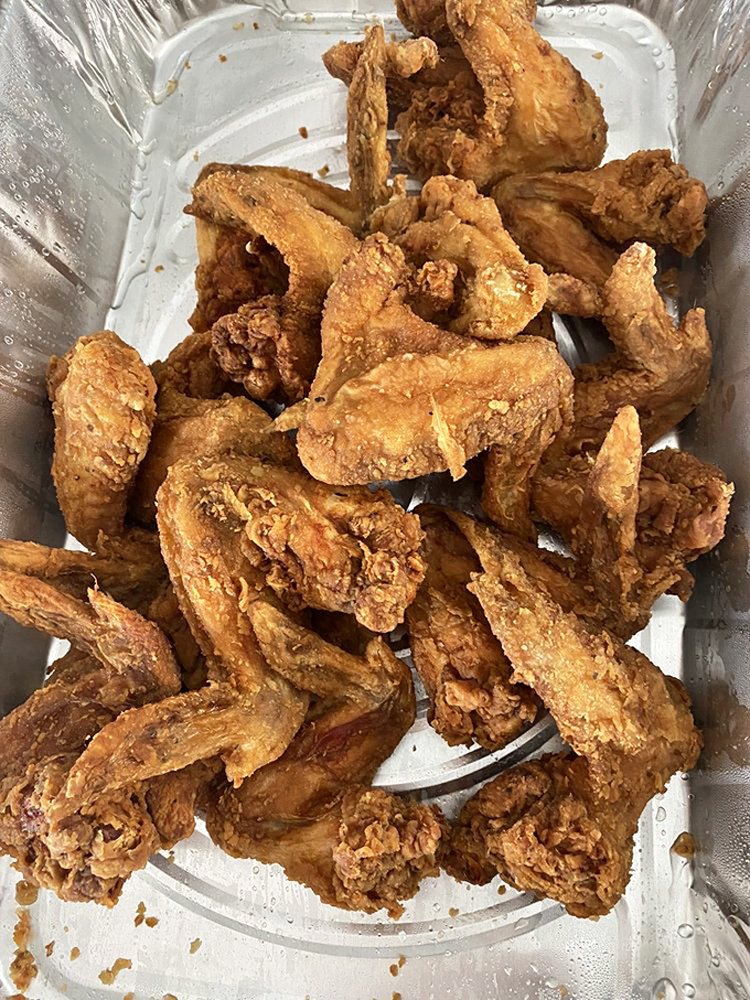 Wings so perfectly fried they make you question why you've wasted time eating inferior versions your entire life.