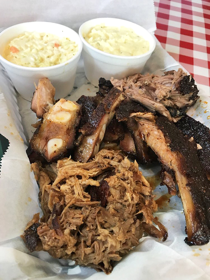 The two-meat platter&mdash;for when making decisions is hard but loving barbecue is easy. Life's too short for single-meat orders.
