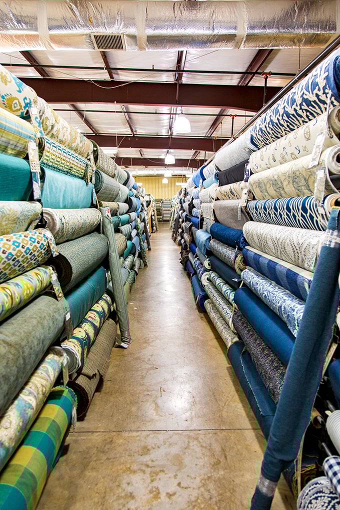 The fabric equivalent of the yellow brick road&mdash;follow either side to textile nirvana.