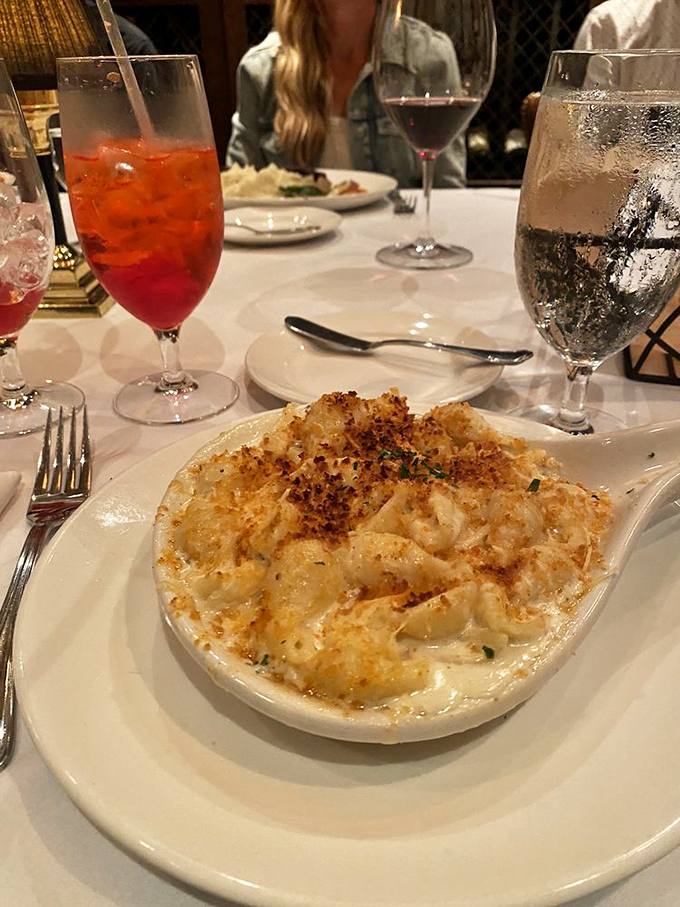 Mac and cheese that's had a sophisticated glow-up &ndash; the childhood favorite now dressed in formal wear with a golden, crispy crown.