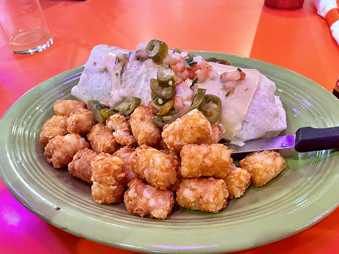 This isn't just a breakfast burrito&mdash;it's a tortilla fortress protecting precious cargo of savory goodness beneath a blanket of melty cheese.