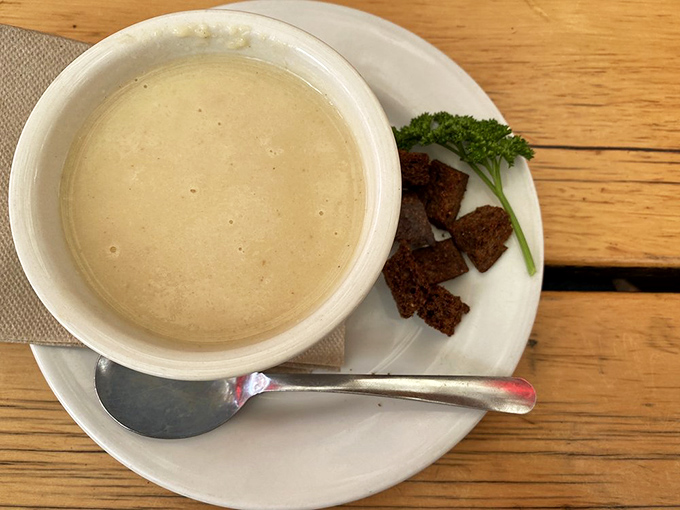 This cauliflower soup doesn't need fancy garnishes to tell its story &ndash; just a spoon and your undivided attention for a brief, beautiful moment.