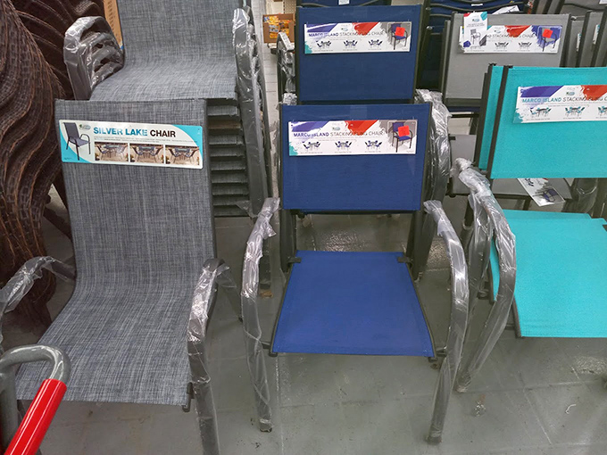 Patio chair paradise! These outdoor seats are just waiting for someone to plop down with a cold drink and a good book.