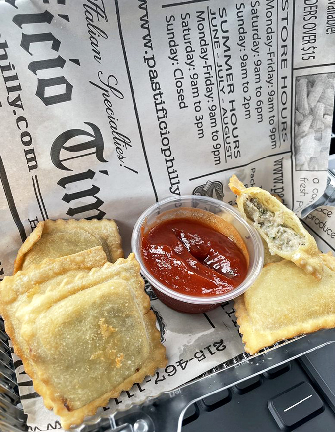 These aren't just fried ravioli &ndash; they're little pasta pillows of joy that make you wonder why all food isn't stuffed with cheese and deep-fried.