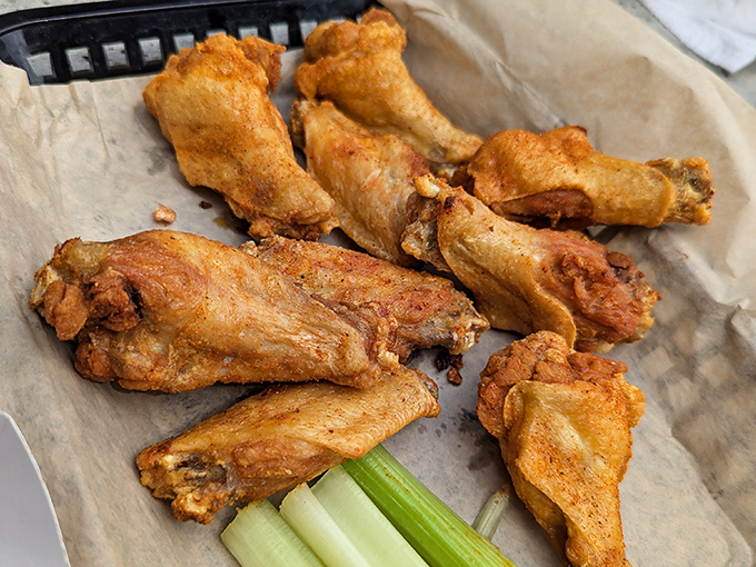 Wings that don't need a sporting event as an excuse. Crispy, glistening, and ready to be devoured alongside those cooling celery sticks.