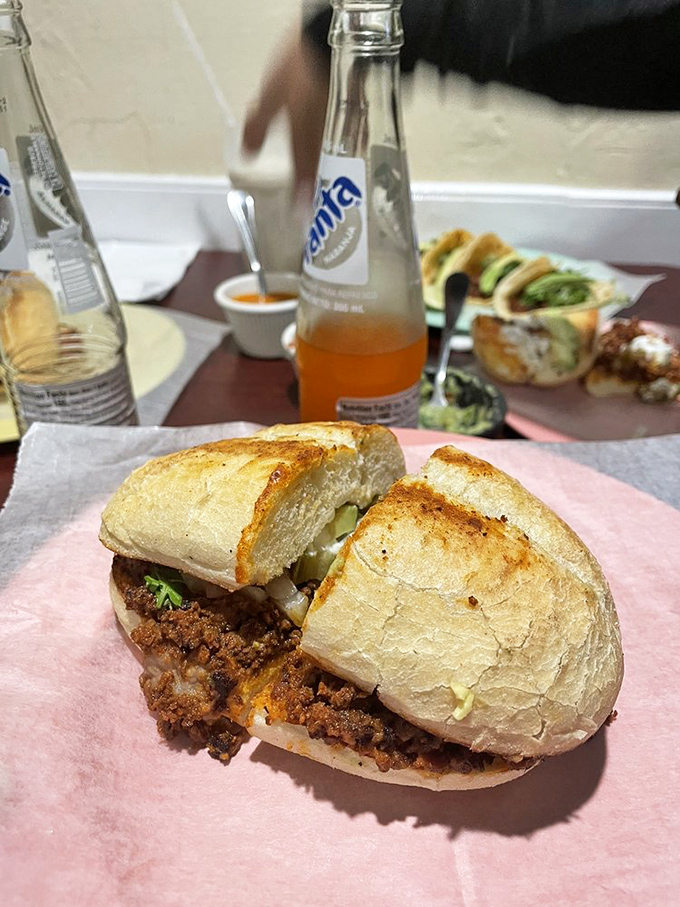 When a sandwich requires this much focus to eat, you know you're in for something special. This torta demands respect&mdash;and napkins.