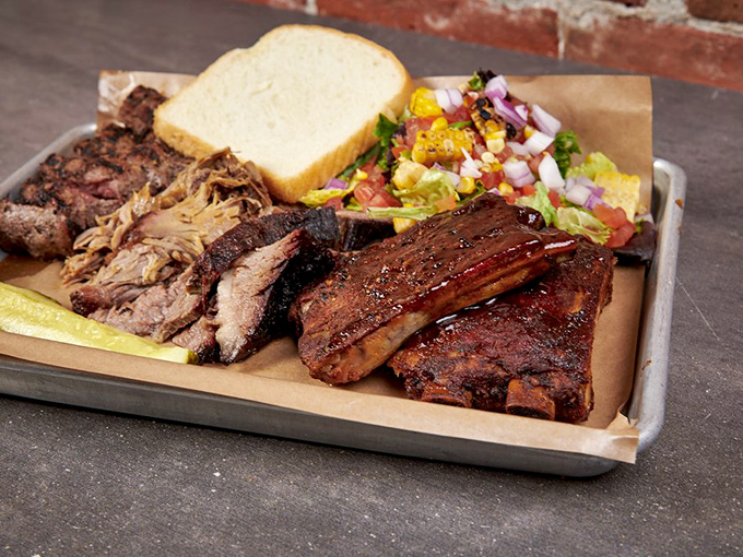 The BBQ equivalent of a greatest hits album &ndash; a little bit of everything that makes life worth living, arranged on a metal tray like meaty artwork.