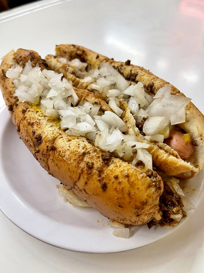 Close enough to see the steam rising, this Coney dog isn't just lunch&mdash;it's an edible institution that's survived every food trend imaginable.