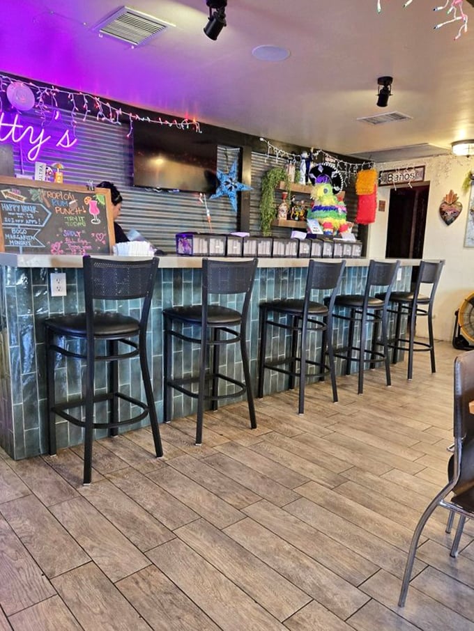 Holiday decorations meet serious dining—a space where festivity and flavor coexist without either having to compromise.