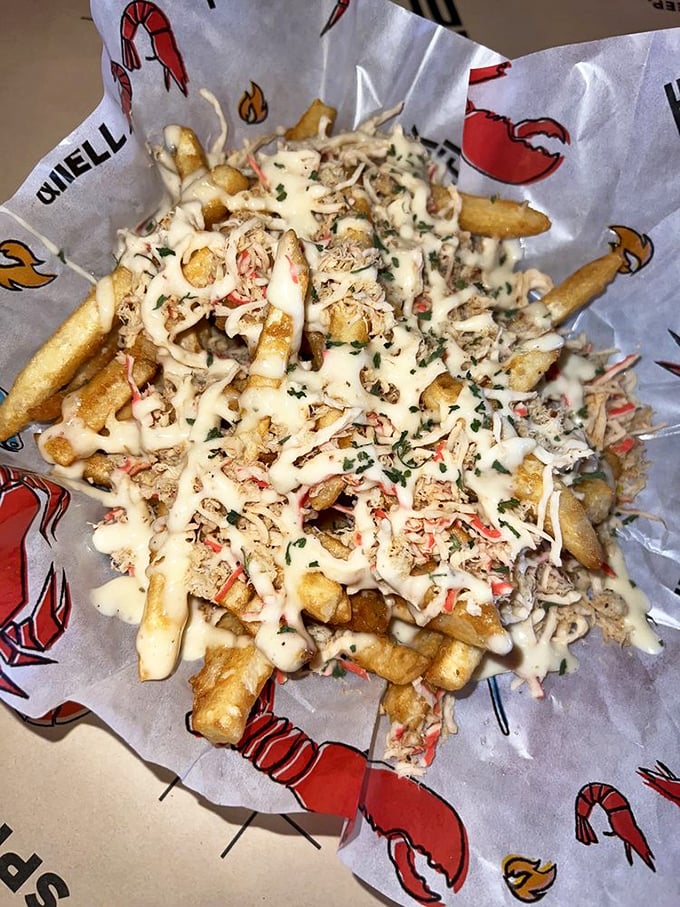 Crabmeat fries: where the humble potato meets maritime luxury. It's what would happen if a fisherman and a French chef became best friends.