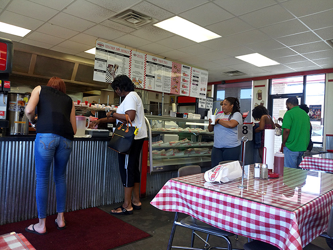 The ordering counter is where dreams begin&mdash;customers patiently waiting their turn for a taste of hand-held heaven.