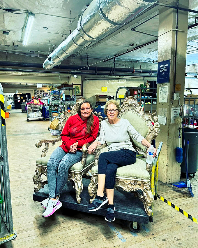 The true magic of thrift stores: finding a throne fit for royalty and friends to share the joy of an unexpected discovery.