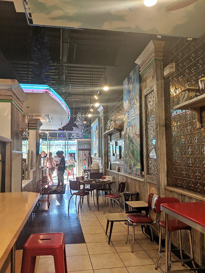 Vintage-inspired d&eacute;cor with modern touches creates the perfect backdrop for serious dessert contemplation and inevitable food envy.