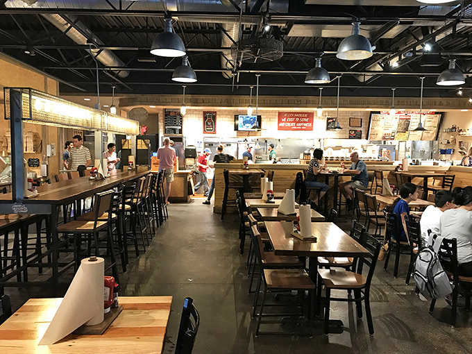 Where BBQ pilgrims gather to worship at the altar of smoke and fire. The congregation appears pleased with today's sermon.