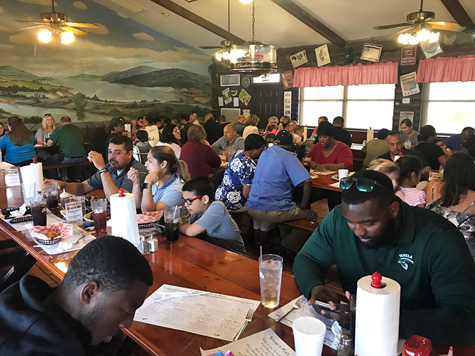 A packed house at lunchtime tells you everything you need to know. These folks aren't here for the ambiance—they're here for barbecue glory.