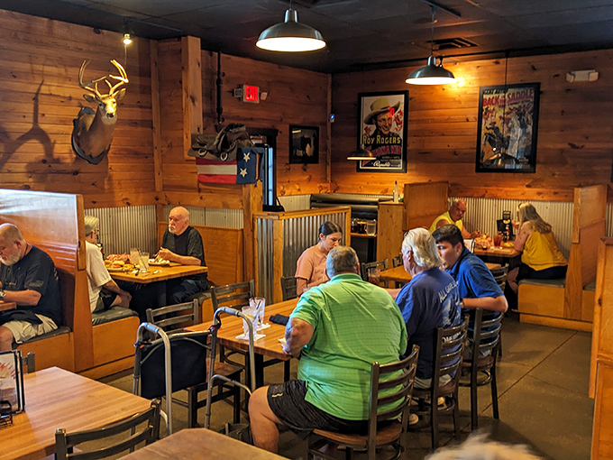 Where locals gather to break bread and share stories, surrounded by western-themed d&eacute;cor and the promise of good eating.