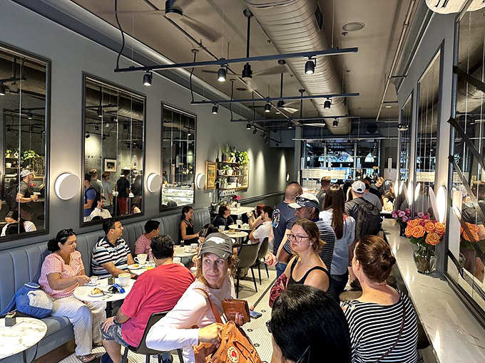 Where strangers become temporarily bonded by the universal language of "I can't believe how good this is" expressions across communal tables.