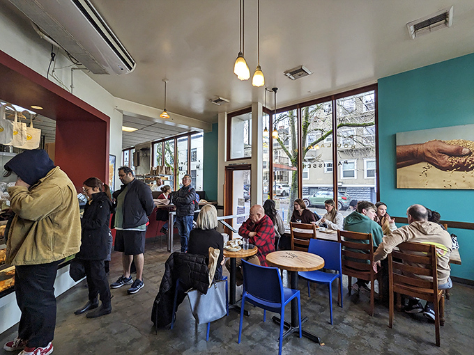 Ken's bustling interior is where Portland's bread pilgrims gather to worship at the altar of artisanal baking. The line forms for good reason&mdash;patience yields delicious rewards. 