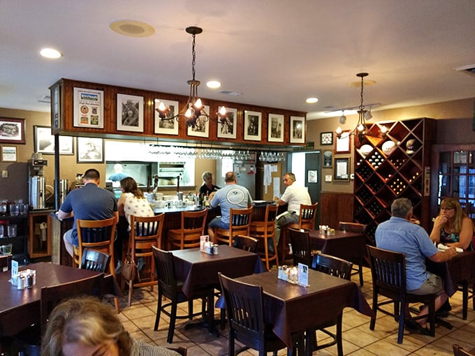 The counter seating offers front-row views of culinary magic happening in the kitchen &ndash; dinner and a show, Virginia-style. 